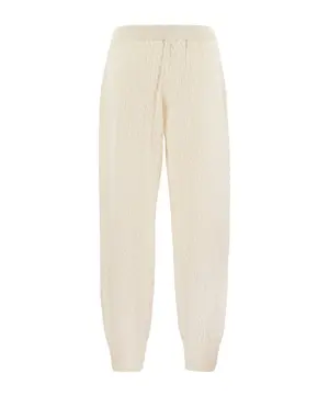 Brunello Cucinelli Cable Knit Straight Leg Trousers