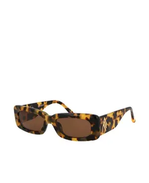 Attico Tortoiseshell Rectangle Logo Sunglasses - Brown