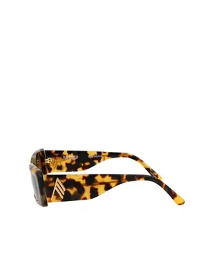 Attico Tortoiseshell Rectangle Logo Sunglasses - Brown
