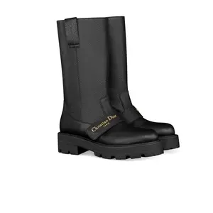 Dior D-quest Boots With Gold Paris Signature
