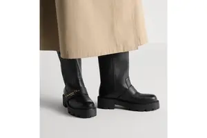 Dior D-quest Boots With Gold Paris Signature