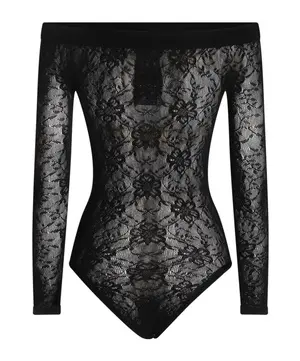 Saint Laurent Lace Detailed Off-shoulder Top