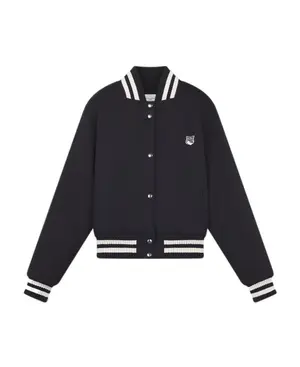 Maison Kitsuné Fox Head Patch Bomber Jacket - Black