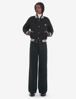 Maison Kitsuné Fox Head Patch Bomber Jacket - Black