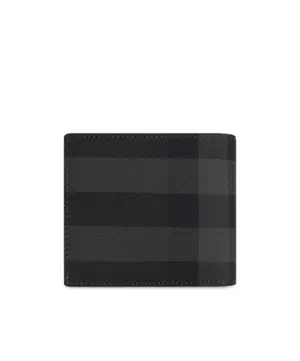 Burberry Logo Plaque Checked Bi-fold Wallet