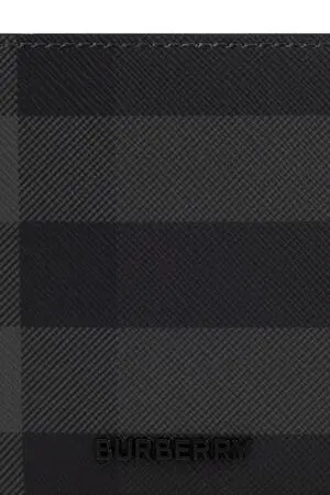Burberry Logo Plaque Checked Bi-fold Wallet