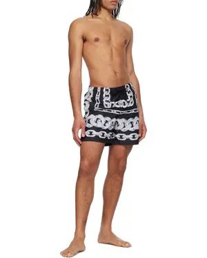 Versace Medusa Chains Printed Swim Shorts