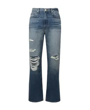 FRAME Distressed Detailed Flared Jeans - Black