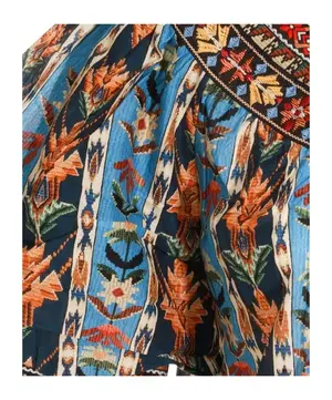 Farm Rio Embroidered Puff Sleeve Top - Multicolor