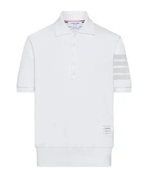 Thom Browne Ottoman 4-bar Logo Patch Polo Shirt