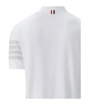 Thom Browne Ottoman 4-bar Logo Patch Polo Shirt