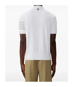 Thom Browne Ottoman 4-bar Logo Patch Polo Shirt