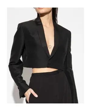 Dsquared2 Cropped V-neck Blazer With Single Button Closure