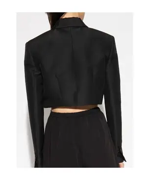 Dsquared2 Cropped V-neck Blazer With Single Button Closure
