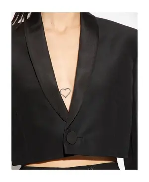 Dsquared2 Cropped V-neck Blazer With Single Button Closure