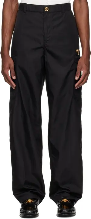 Versace Elasticated-waistband Cargo Pants With Medusa Hardware
