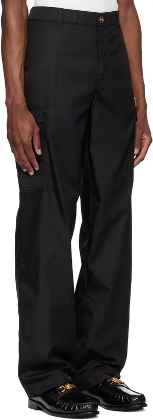 Versace Elasticated-waistband Cargo Pants With Medusa Hardware