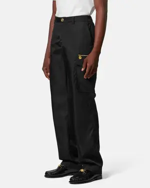 Versace Elasticated-waistband Cargo Pants With Medusa Hardware
