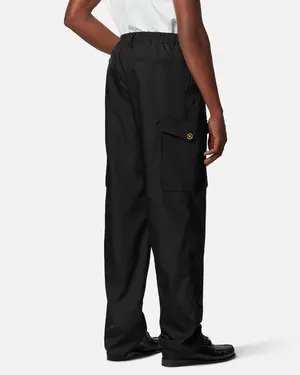Versace Elasticated-waistband Cargo Pants With Medusa Hardware