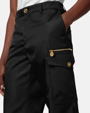Versace Elasticated-waistband Cargo Pants With Medusa Hardware