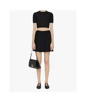 Givenchy Monogram Jacquard Short-sleeve Knit Top - Black