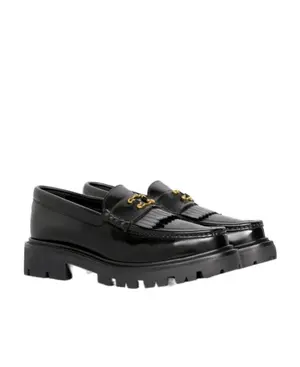 Celine Margaret Loafer With Triomphe Frame In Polished Bull