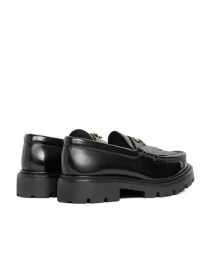 Celine Margaret Loafer With Triomphe Frame In Polished Bull