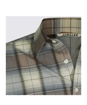 Auralee Super Light Check Shirt - Gray