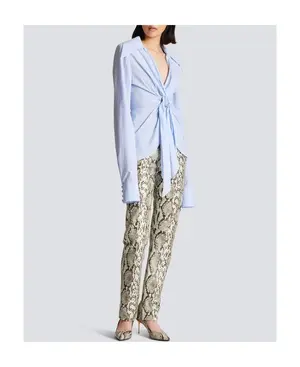 Balmain Poplin Knotted Shirt
