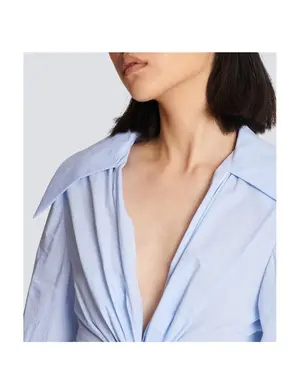 Balmain Poplin Knotted Shirt