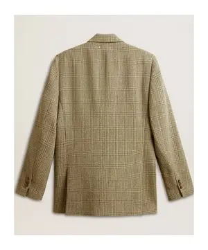 GOLDEN GOOSE Double-breasted Blazer In Shetland Wool - Sage