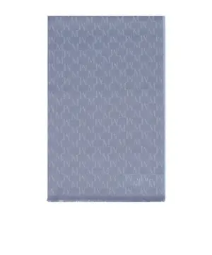 Max Mara Magico Logo Embroidered Scarf - Blue