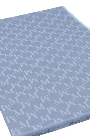 Max Mara Magico Logo Embroidered Scarf - Blue