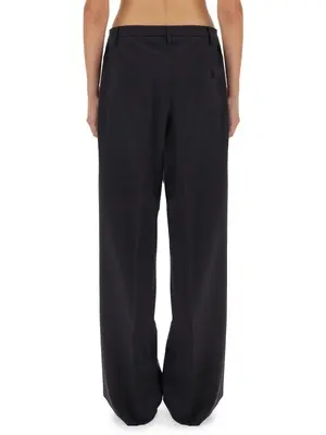 Aspesi Relaxed Fit Pants With Ruched Details - Black