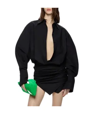 Attico Long-sleeved Mini Shirt Dress