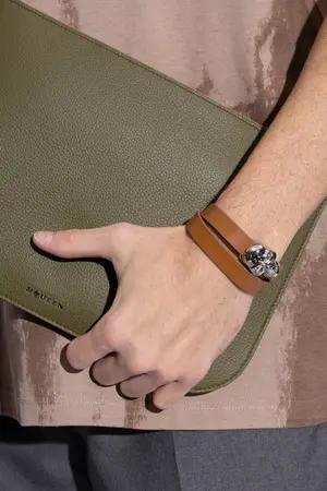 Alexander McQueen Skull Double Wrap Bracelet - Brown