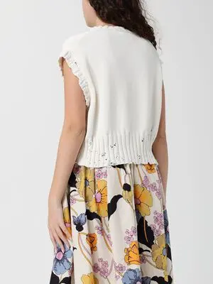 Marni Distressed-effect V-neck Knitted Vest - White