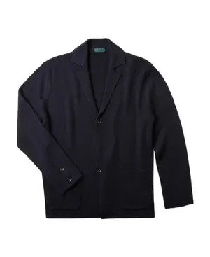 ZANONE Ribbed V-neck Knit Jacket