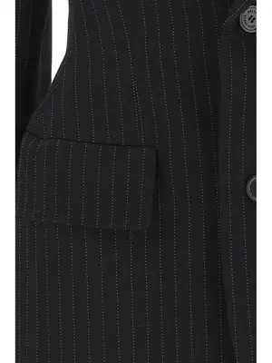 Balenciaga Single-breasted Blazer With Folded Collar - Black/white