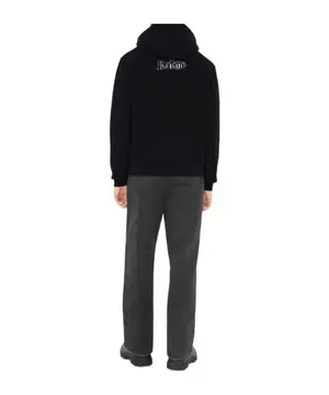 Burberry Logo Print Zip-up Hoodie - Charcoal