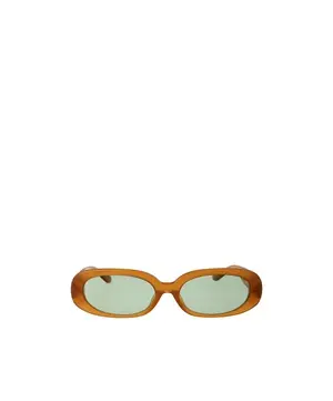 Linda Farrow X Rowen Rose Cara Oval Frame Sunglasses - Gray
