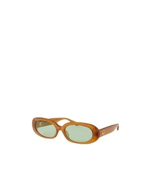 Linda Farrow X Rowen Rose Cara Oval Frame Sunglasses - Gray