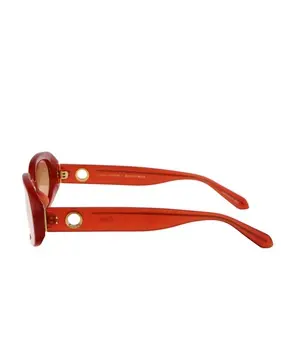 Linda Farrow Oval Frame Tinted Sunglasses - Nude
