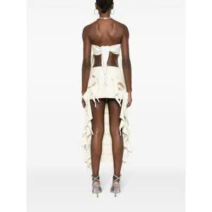 Y/project Strapless Asymmetric Hem Denim Top - White