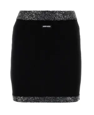 Miu Miu Embellished Ribbed Mini Skirt