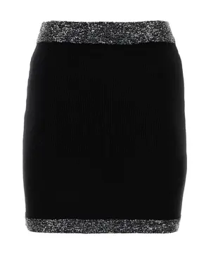 Miu Miu Embellished Ribbed Mini Skirt
