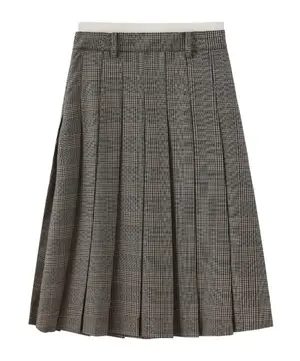 Marissa Chiara Plaid Pleated Skirt - Coffee