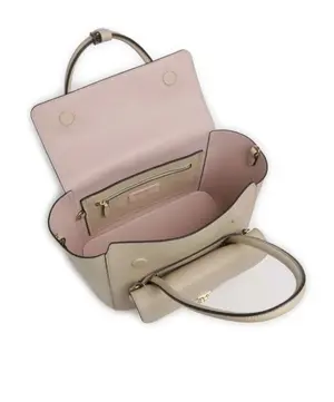 COCCINELLE Double Beat Foldover Top Tote Bag - Nude