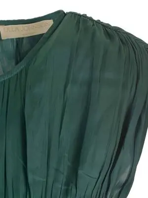 Ulla Johnson Round Neck Pleated Maxi Dress