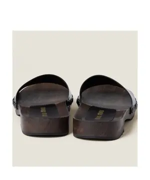 Miu Miu Patent Leather Clogs With Embossed Logo